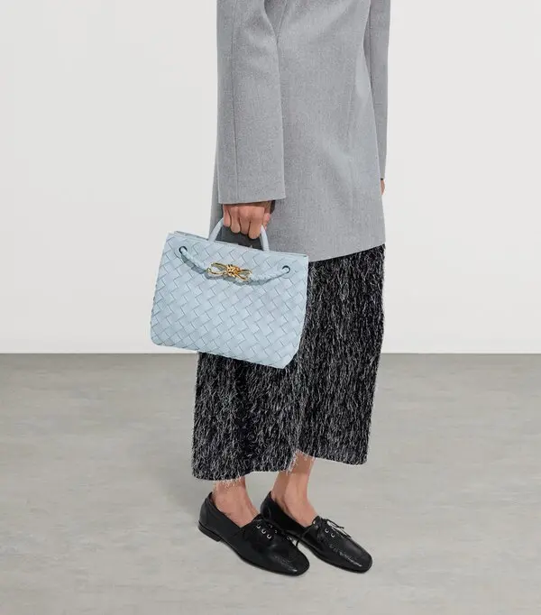 Bottega Veneta Small Suede Andiamo Top-handle Bag - Grey