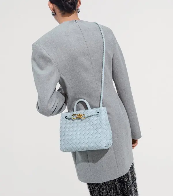 Bottega Veneta Small Suede Andiamo Top-handle Bag - Grey