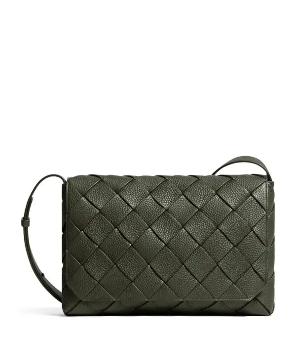 Bottega Veneta Large Leather Diago Cross-body Bag - Green