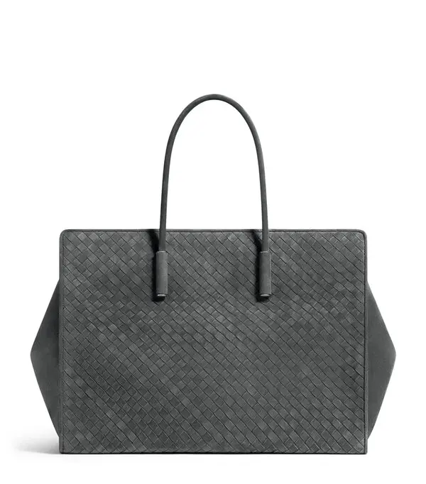 Bottega Veneta Large Suede Barbara Tote Bag - Grey