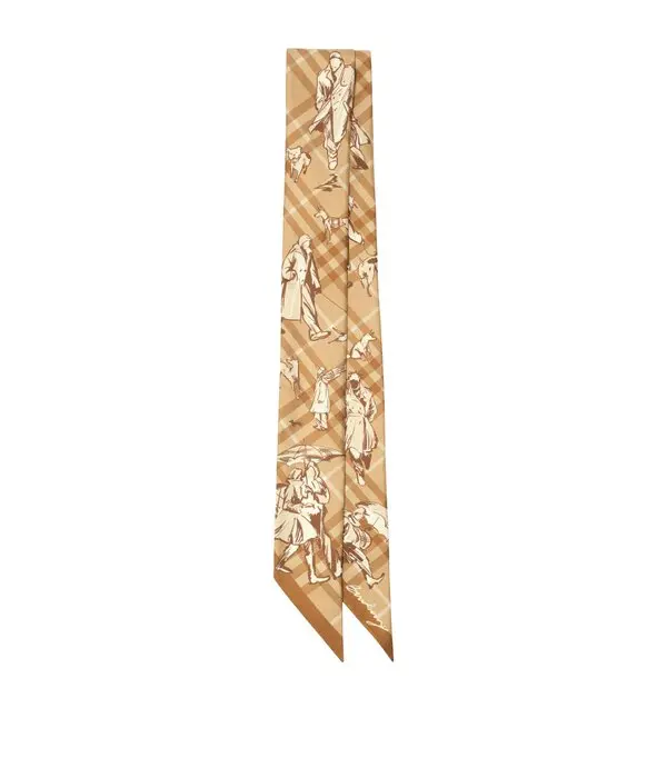 Burberry Silk Paws On Parade Skinny Scarf - Beige