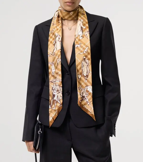 Burberry Silk Paws On Parade Skinny Scarf