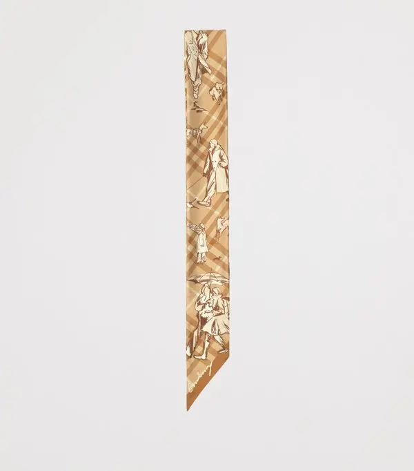 Burberry Silk Paws On Parade Skinny Scarf