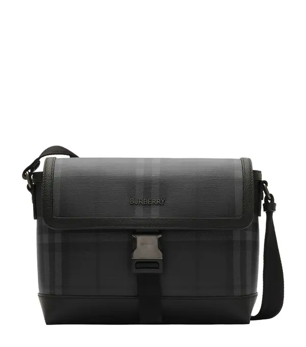 Burberry Small City Check Clip Messenger Bag - Grey