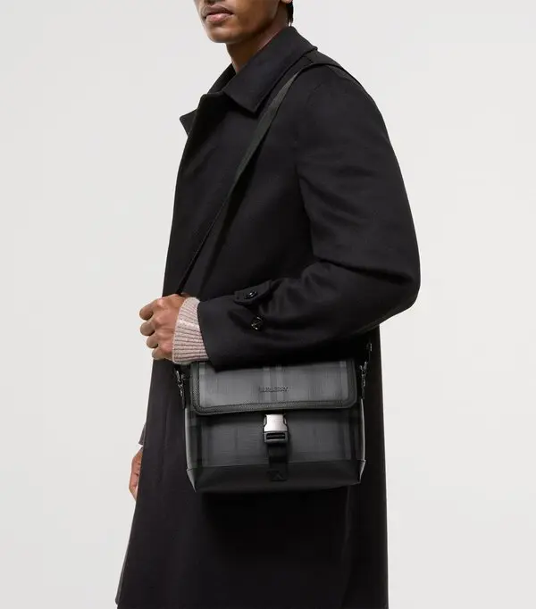 Burberry Small City Check Clip Messenger Bag
