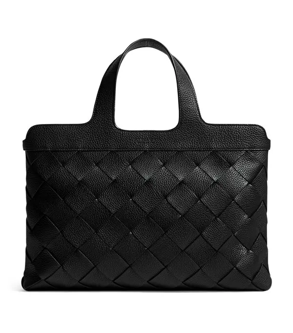 Bottega Veneta Leather Diago Briefcase - Grey