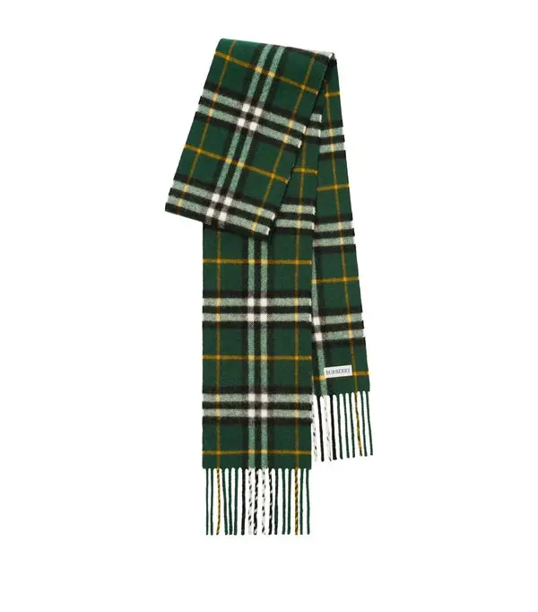 Burberry Cashmere Narrow Check Scarf - Green