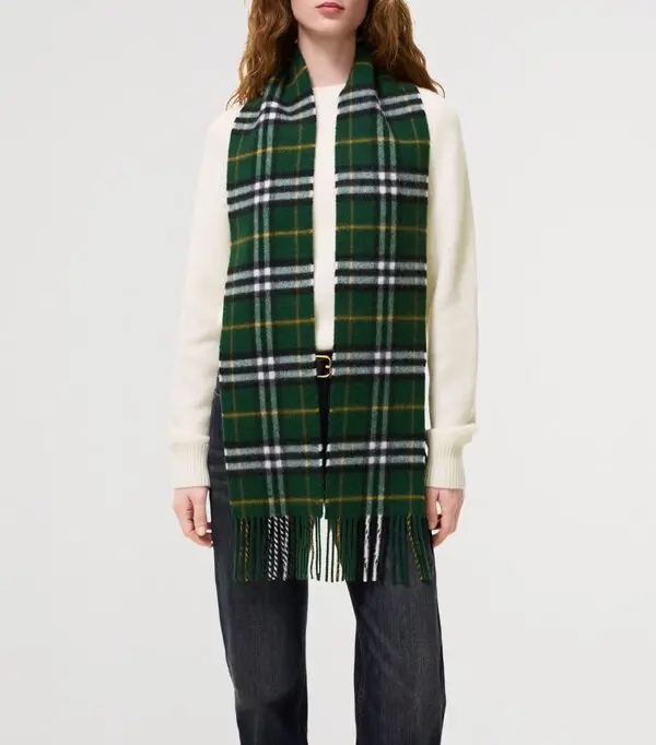 Burberry Cashmere Narrow Check Scarf