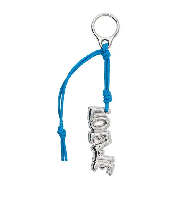 Loewe Inflated Logo Charm - Silver