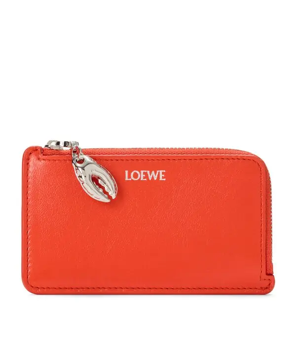 Loewe X Cosima Von Bonin Lambskin Claw Card Holder - Orange