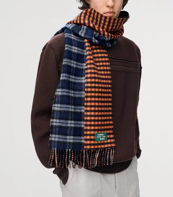 Loewe X Cosima Von Bonin Wool-cashmere Check Scarf