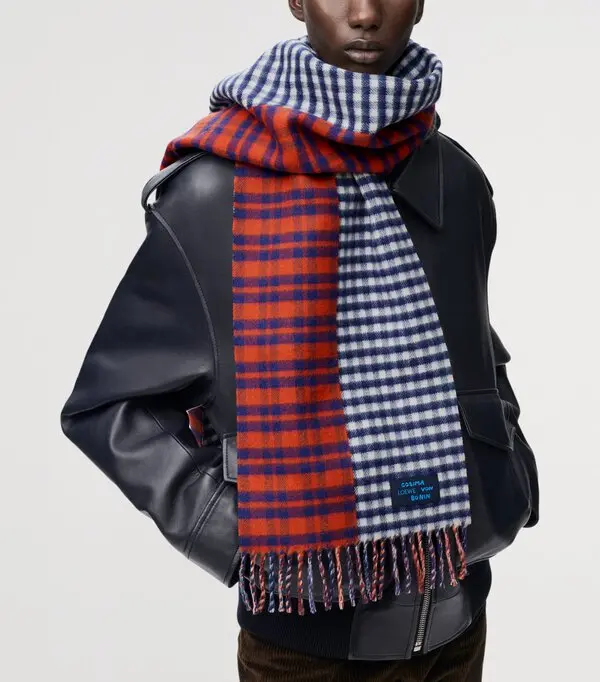 Loewe X Cosima Von Bonin Wool-cashmere Check Scarf