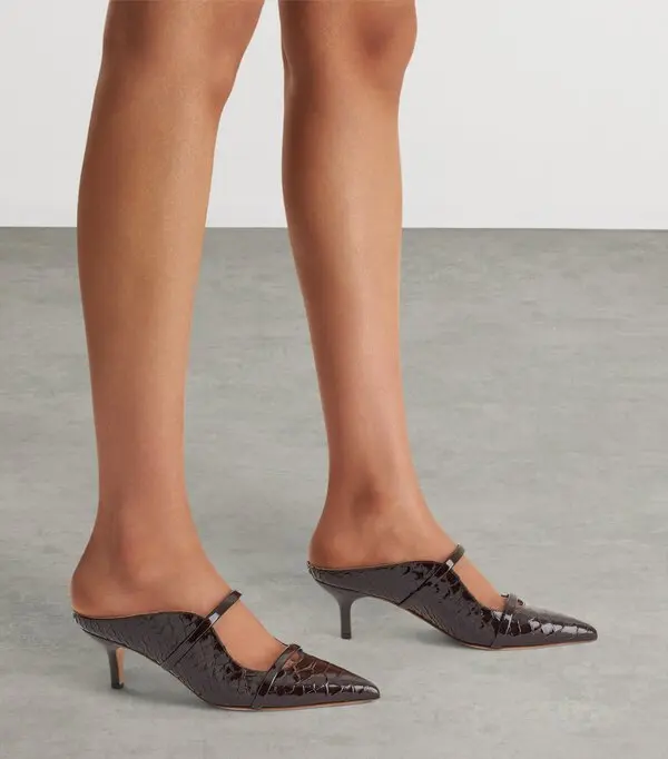 MALONE SOULIERS Embossed Leather Maureen Mules 45