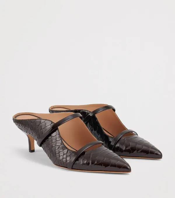 MALONE SOULIERS Embossed Leather Maureen Mules 45