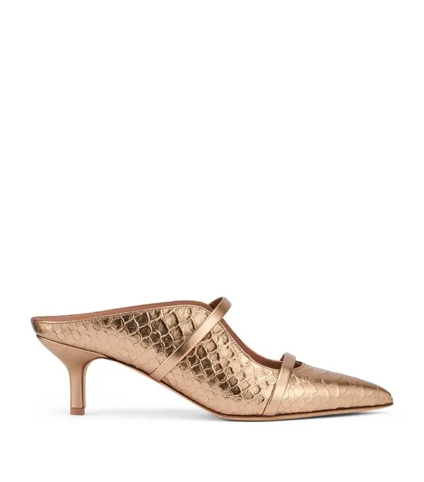 MALONE SOULIERS Metallic Leather Maureen Pumps 45 - Gold