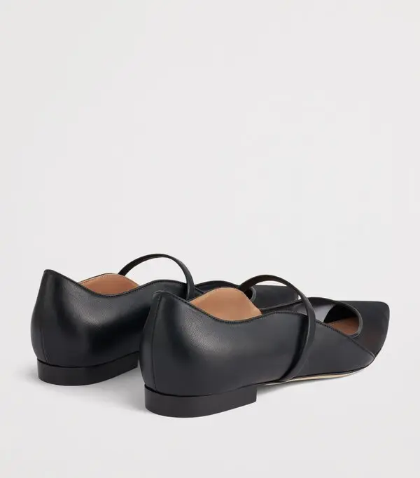 MALONE SOULIERS Leather And Mesh Maureen Arc Flats
