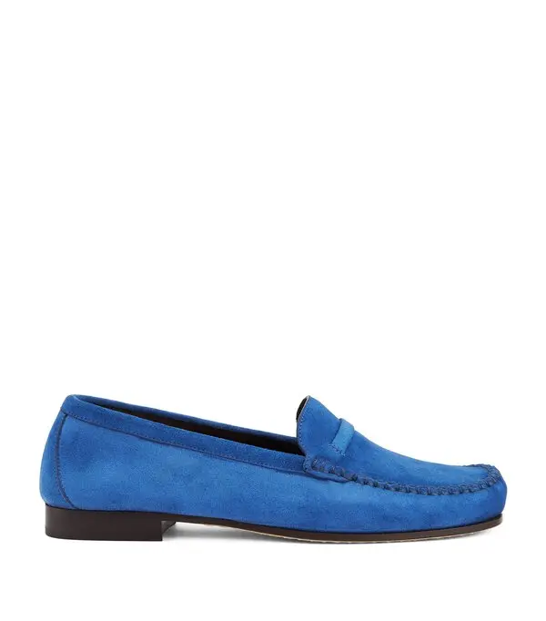 MALONE SOULIERS Suede Knightsbridge Loafers - Blue