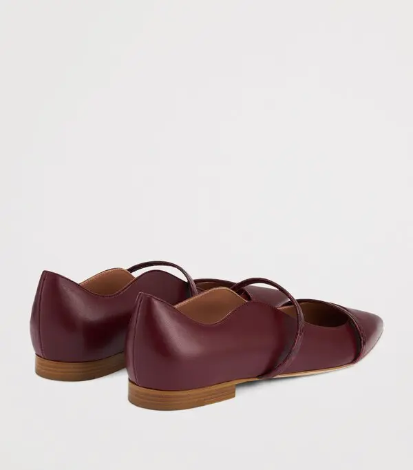 MALONE SOULIERS Leather Maureen Ballet Flats - Burgundy