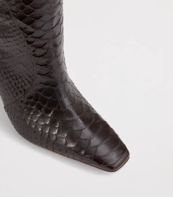 MALONE SOULIERS Embossed Leather Raven Knee-high Boots 90