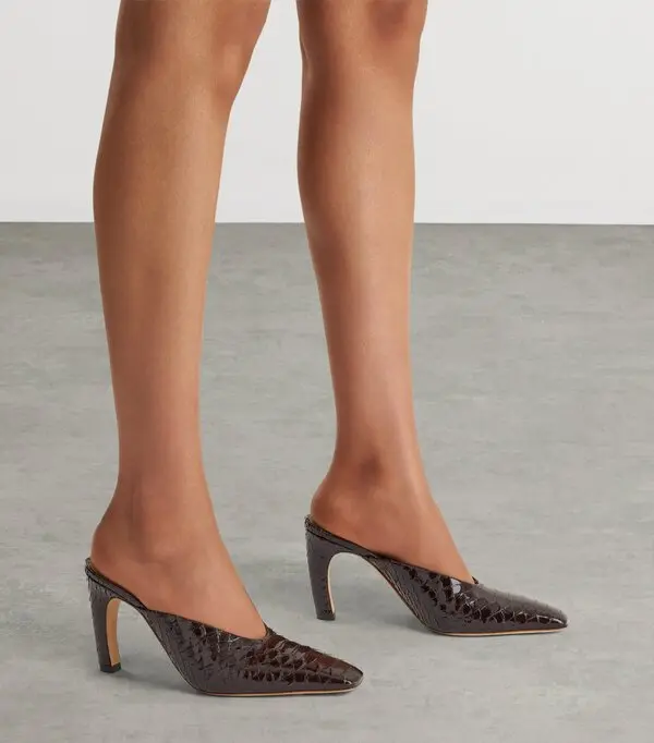 MALONE SOULIERS Embossed Leather Rowe Mules 90