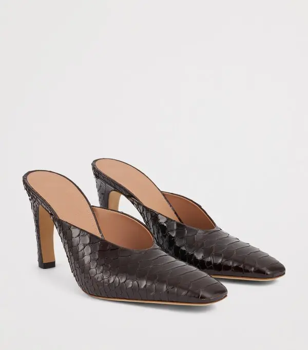 MALONE SOULIERS Embossed Leather Rowe Mules 90