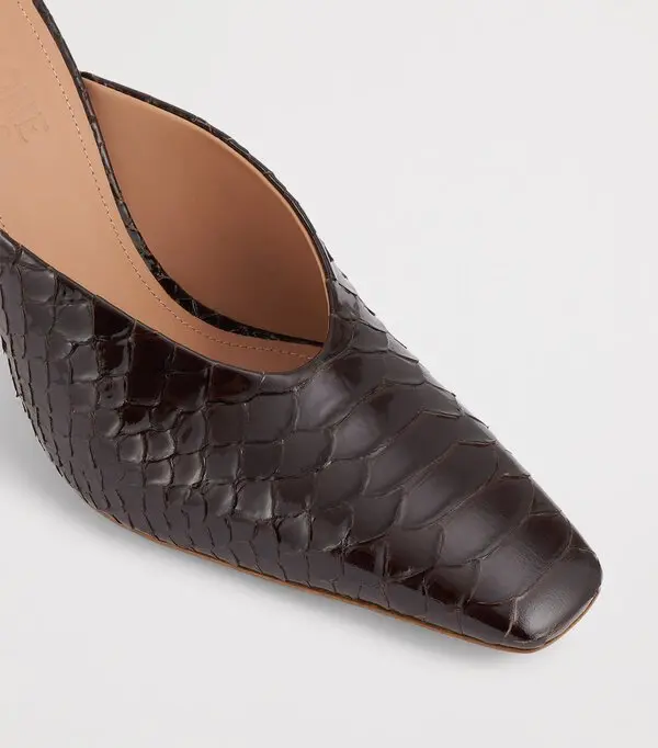 MALONE SOULIERS Embossed Leather Rowe Mules 90