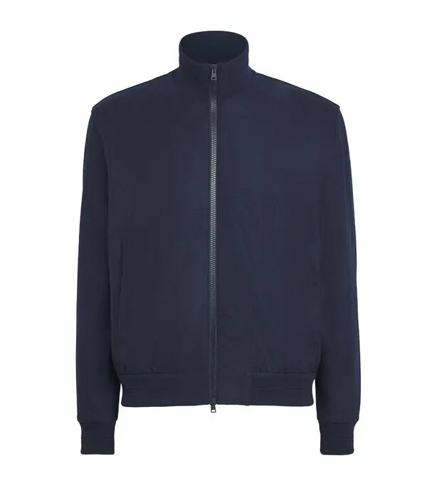 Herno Knitted Bomber Jacket - Navy