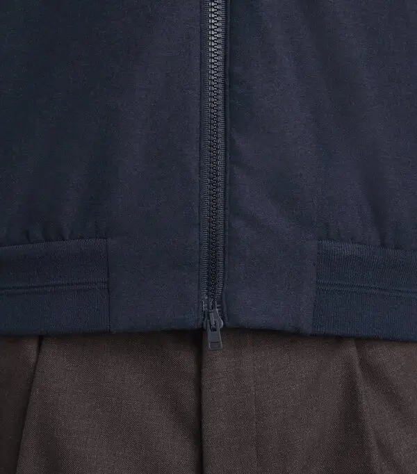 Herno Knitted Bomber Jacket - Navy