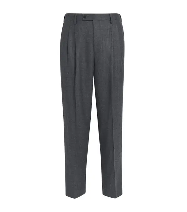 Auralee Wool Pleated Wide-leg Trousers