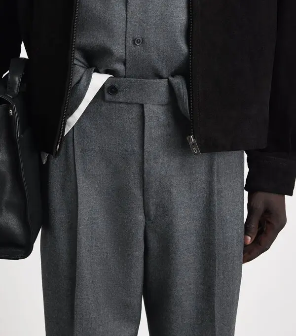 Auralee Wool Pleated Wide-leg Trousers