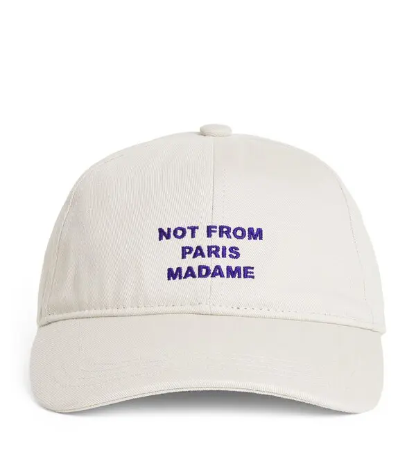Drole De Monsieur Cotton Slogan Baseball Cap - Grey