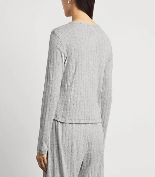 LESET Cotton Pointelle Cardigan