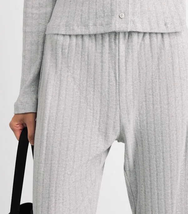 LESET Cotton Pointelle Cropped Trousers