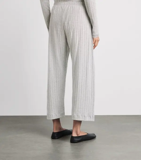 LESET Cotton Pointelle Cropped Trousers