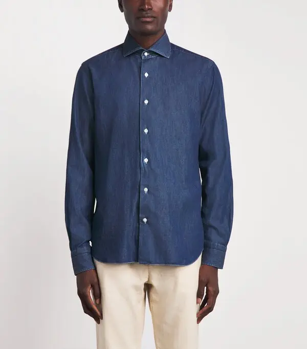 BARBA NAPOLI Slim Denim Shirt