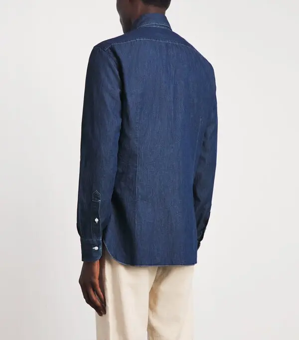 BARBA NAPOLI Slim Denim Shirt