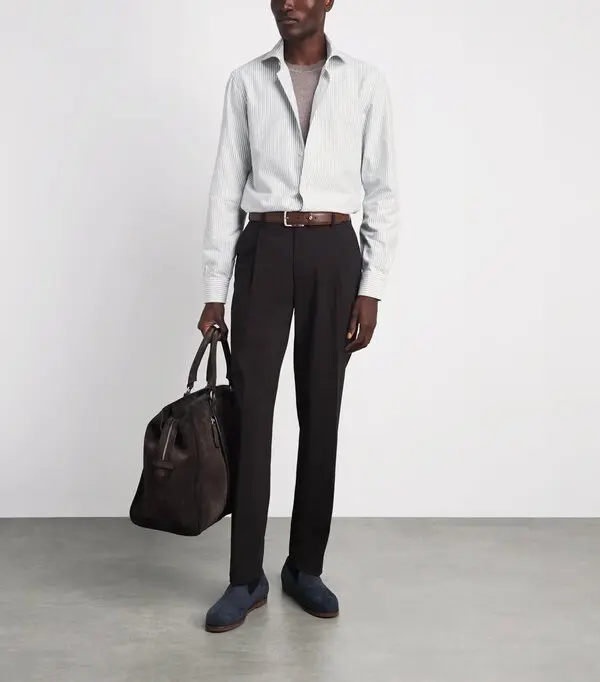 BARBA NAPOLI Washed Cotton Stripe Shirt