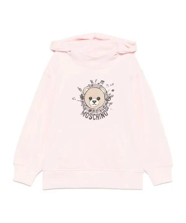 Moschino Teddy-print Hoodie - Pink