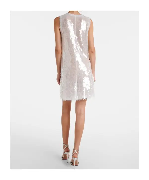 Norma Kamali Sequined Semi-sheer Mesh Minidress