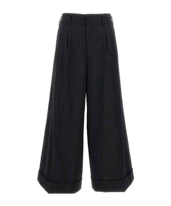 Comme Des Garçons Striped Wide Leg Pants - Black
