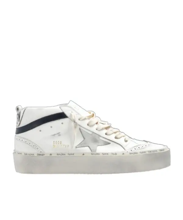 GOLDEN GOOSE Mid Star High-top Lace-up Sneakers - White
