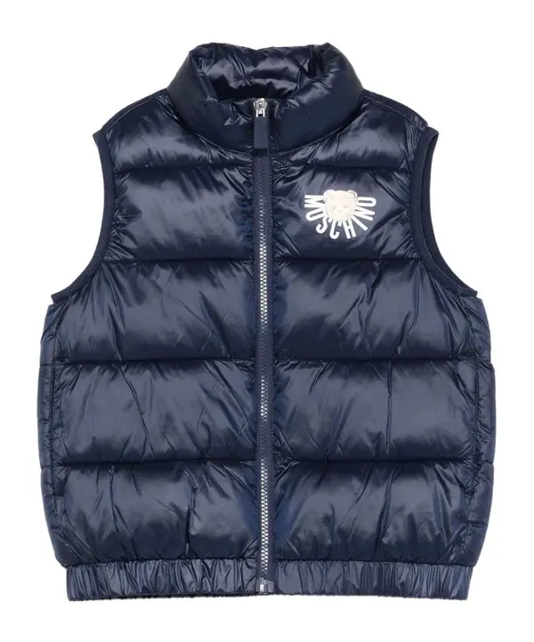 Moschino Detail Quilted Gilet - Blue Navy
