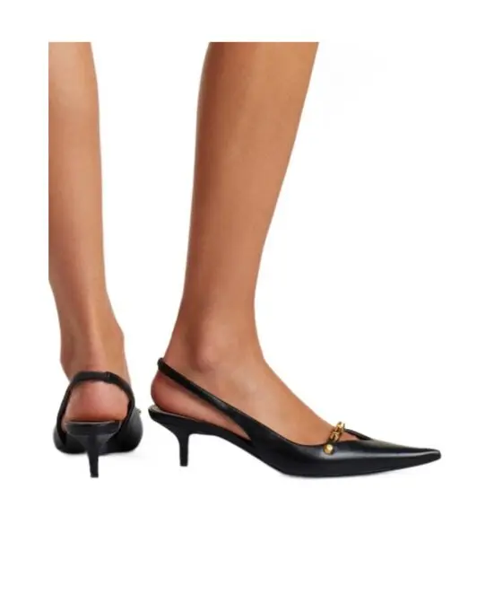 Balenciaga Studded Leather Slingback Pumps