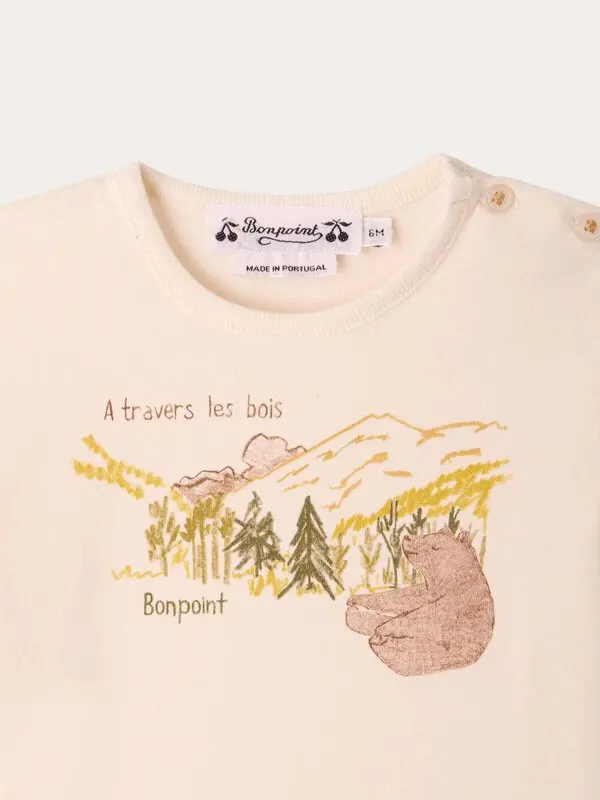 Bonpoint Crewneck Long Sleeve T-shirt With Printed Pattern - No