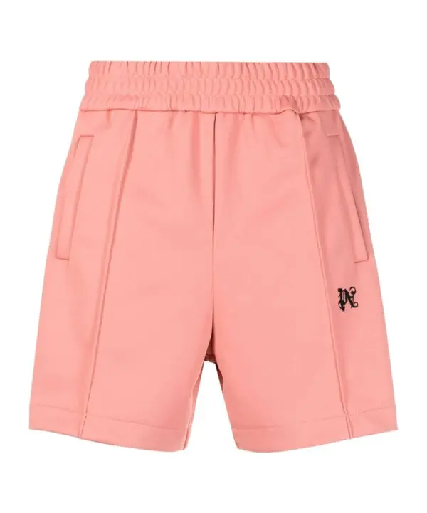 Palm Angels Logo Embroidered Sweat Shorts - Pink