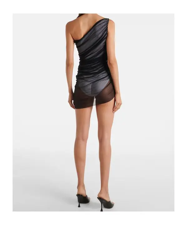 Norma Kamali Diana Miro Sheer Mesh Minidress
