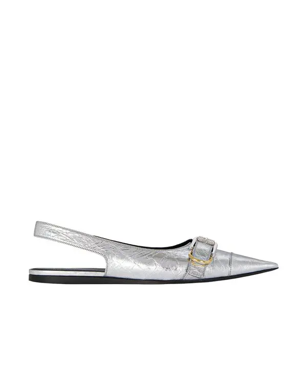 Givenchy Voyou Slingback Ballet Flats - Silver