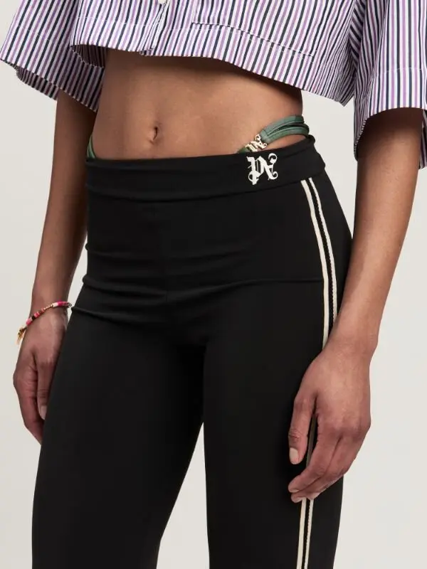 Palm Angels Side Stripe Detailed Flared Trousers