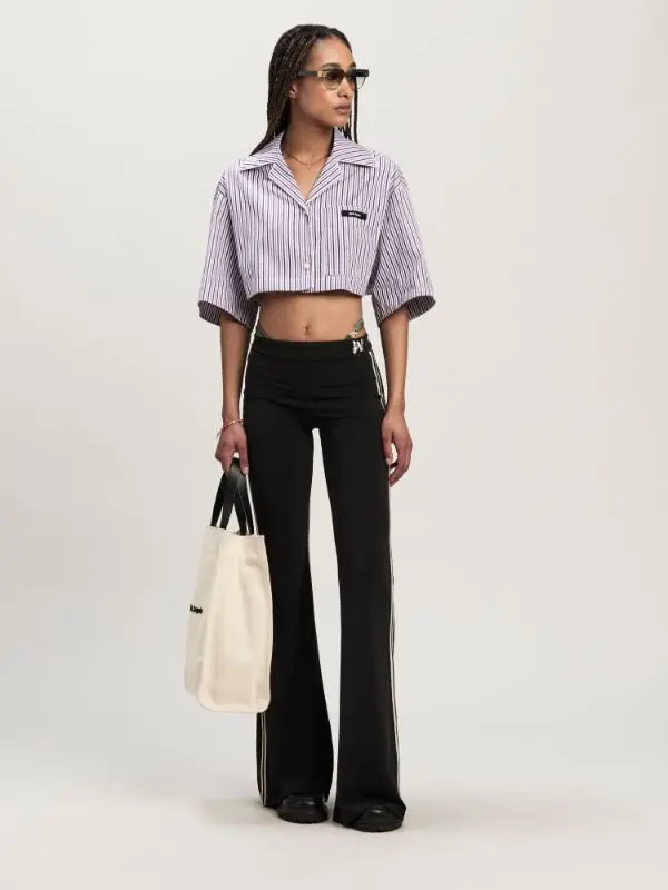 Palm Angels Side Stripe Detailed Flared Trousers