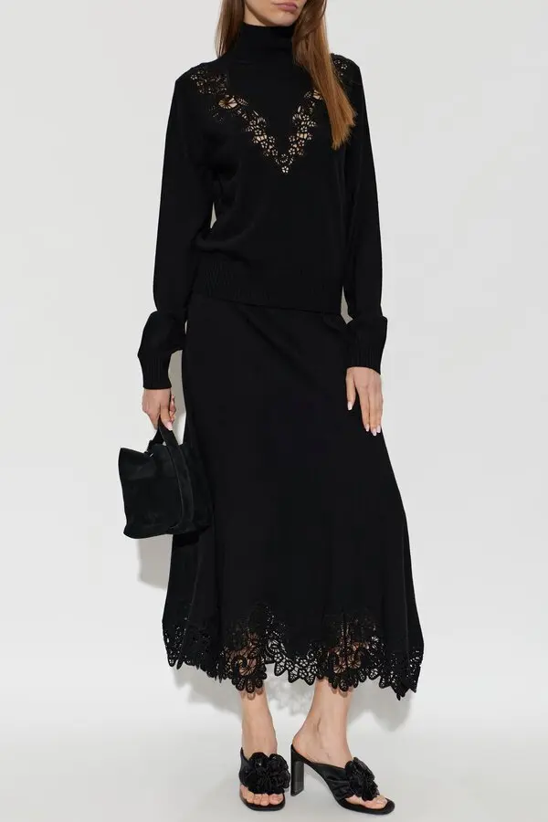 Zimmermann Wool Sweater With A Stand-up Collar